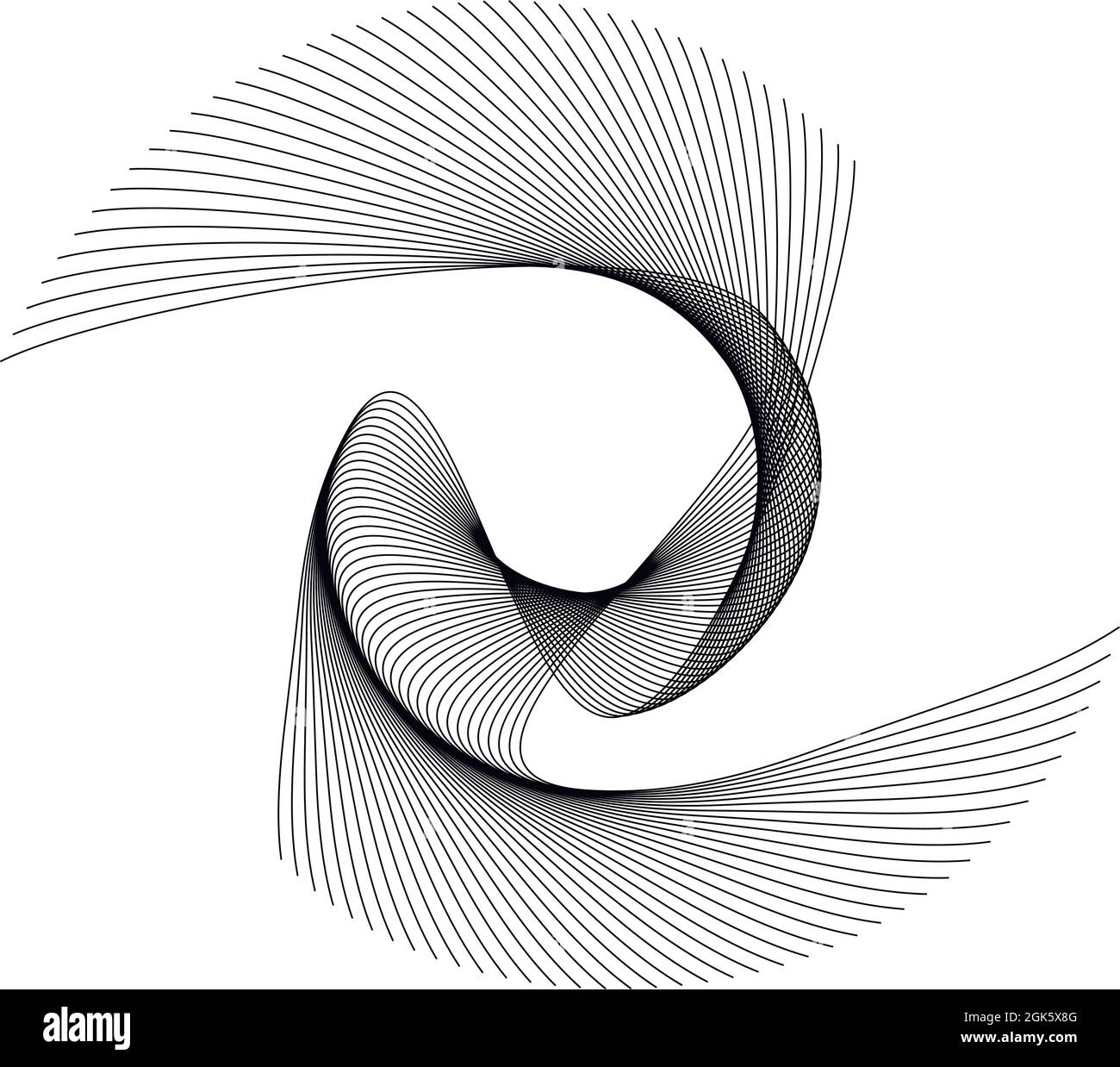 Abstract geometric shape. Design element. Lines in random form. Spiral ...