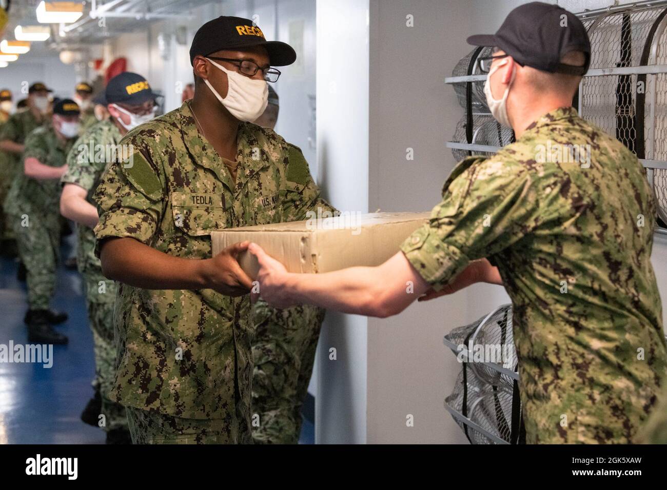 Recruits conduct a working party inside of the Battle Stations training ...