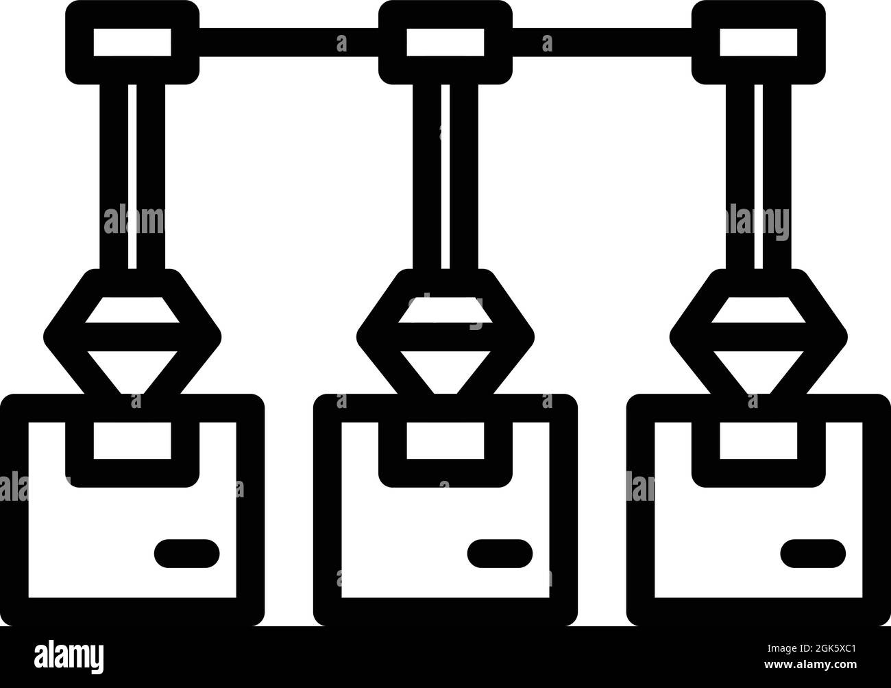 Factory robotic flow icon outline vector. Industry robot. Process ...