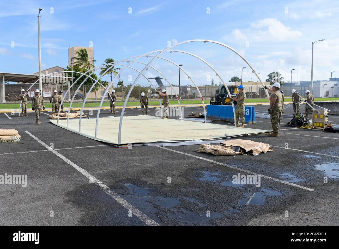 U.S. Airmen with the 156th Civil Engineer Squadron, Puerto Rico Air ...