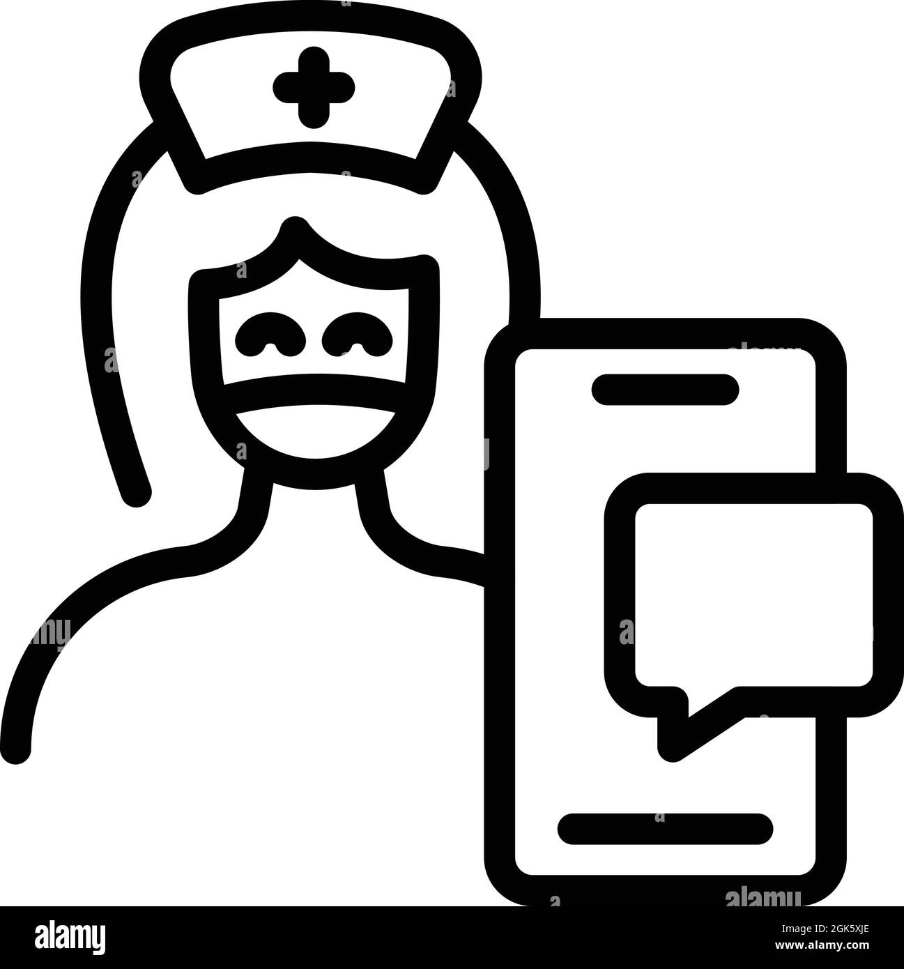 Medical online consultation icon outline vector. Patient health. Doctor ...