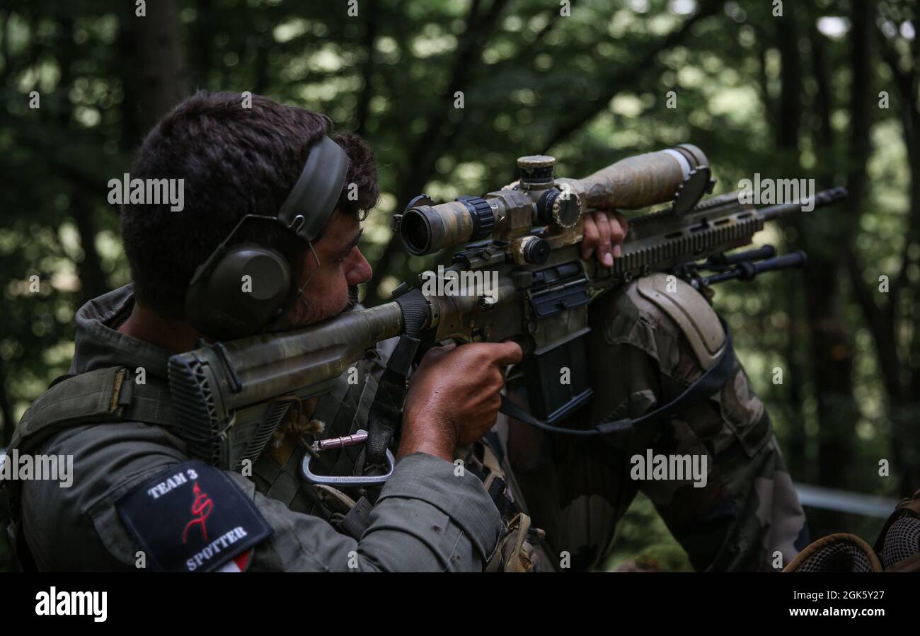 French soldier engages target at Hohenfels Training Area, Germany on ...