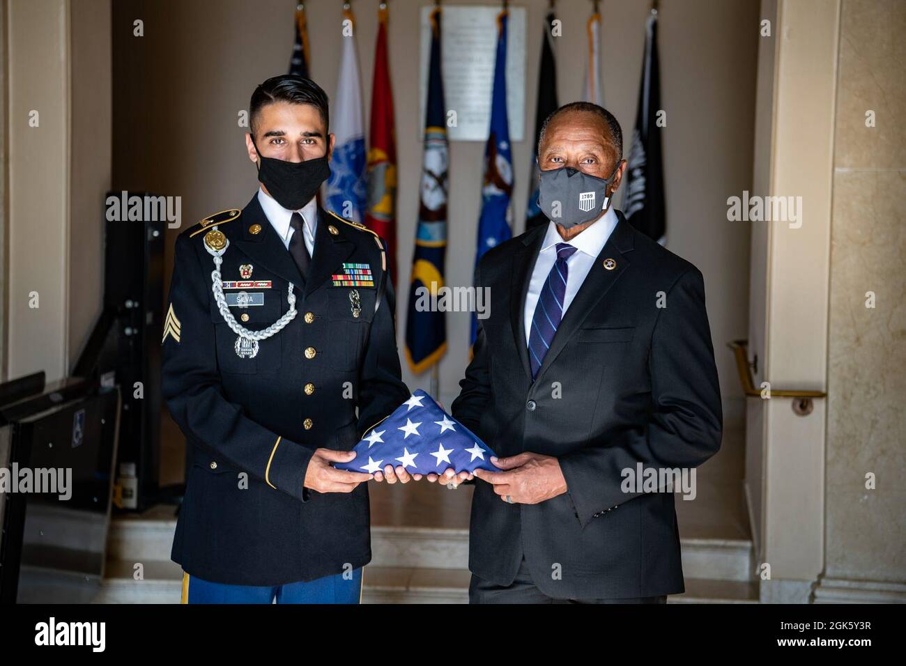 U.S. Army Sgt. Gabriel Silva (left), tomb sentinel, 3d U.S. Infantry ...