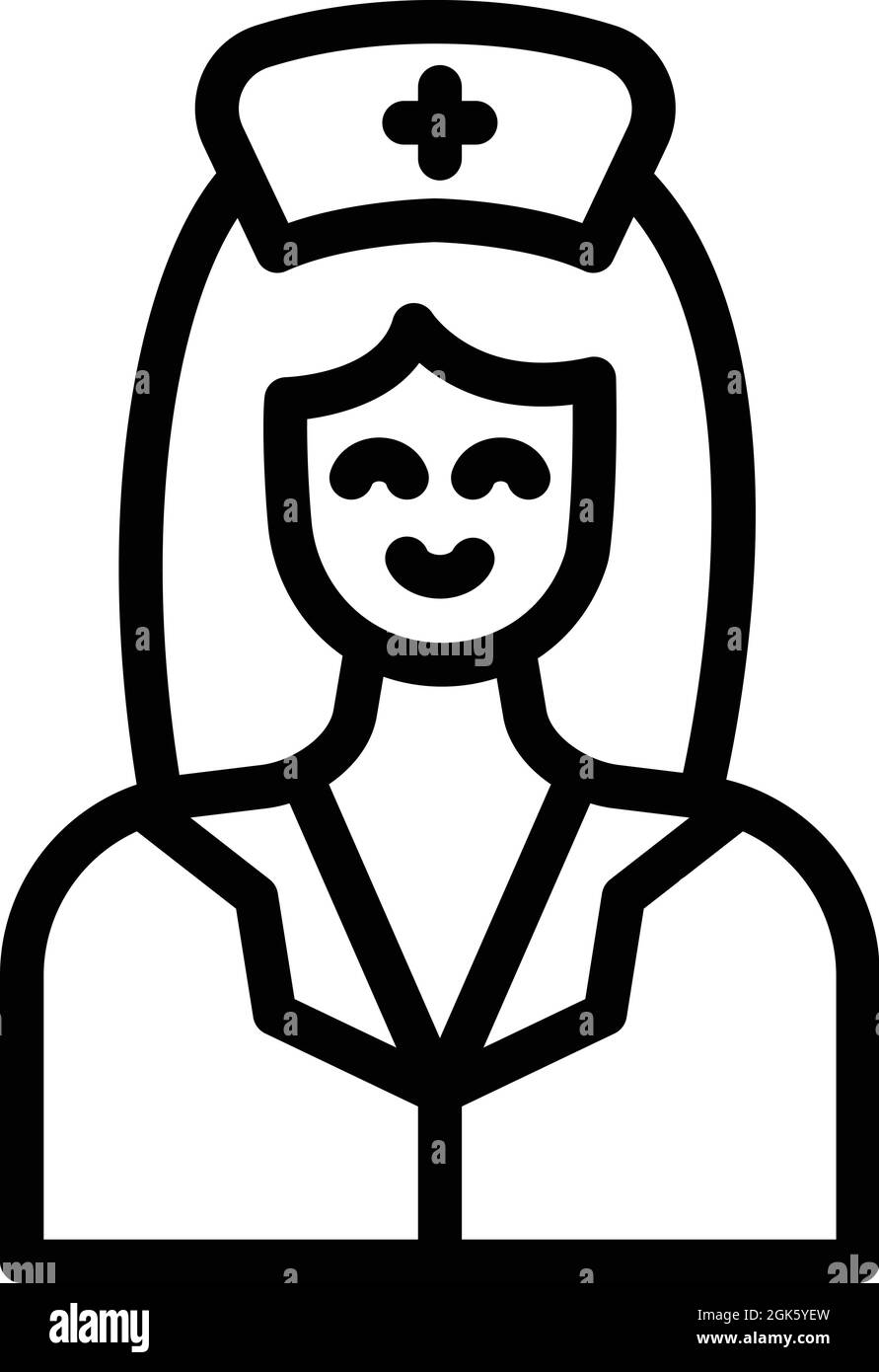 Medical nurse icon outline vector. Doctor care. Healthcare team Stock ...