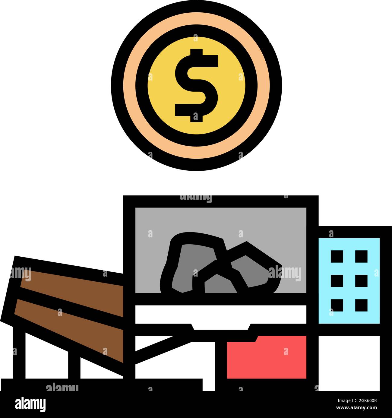 plant and equipment sales color icon vector illustration Stock Vector ...