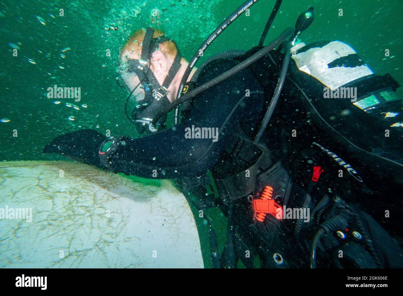 Navy Diver 3rd Class Aiden Lockard, assigned to Mobile Diving Salvage ...