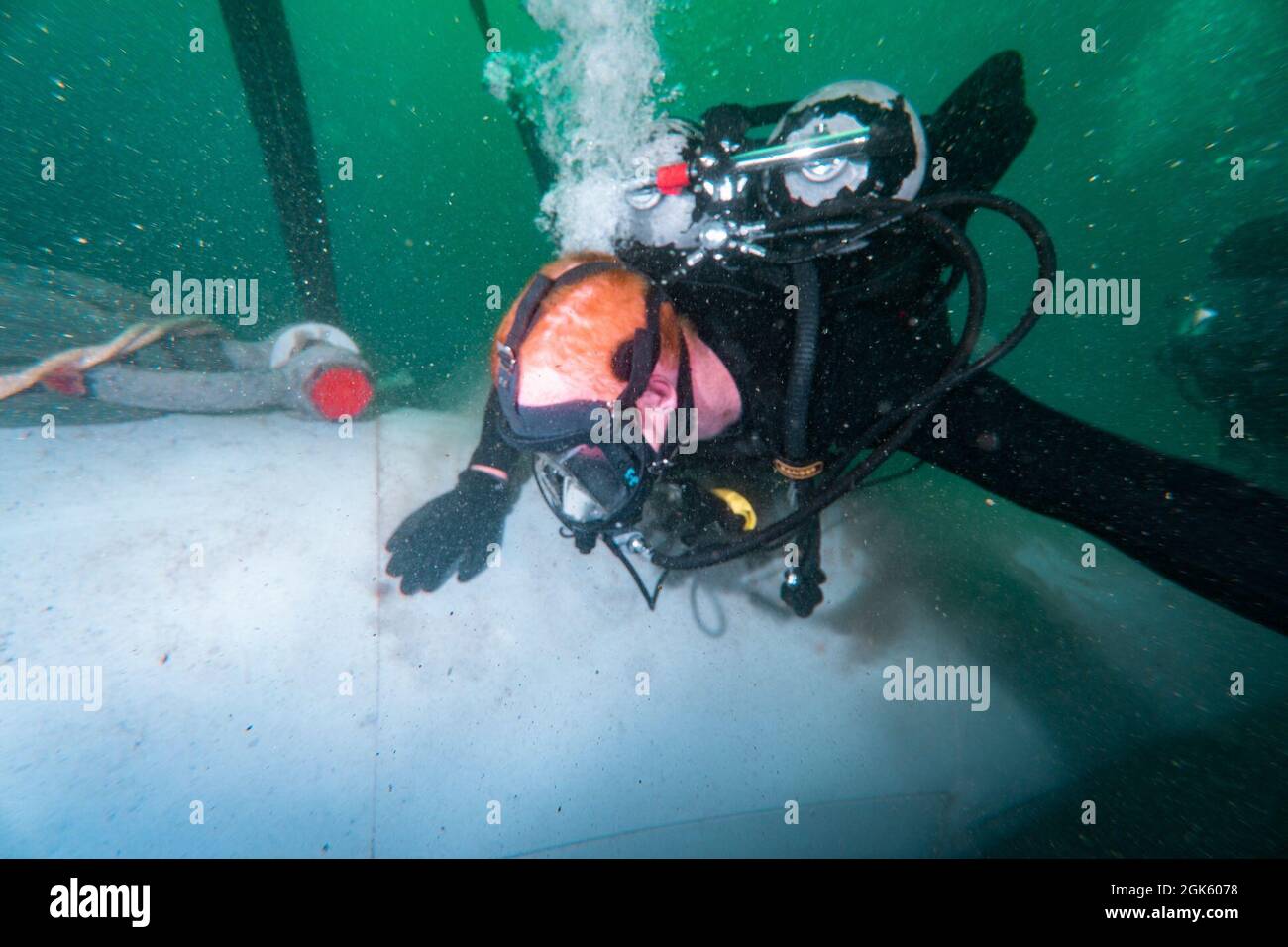 Navy Diver 3rd Class Aiden Lockard, assigned to Mobile Diving Salvage ...