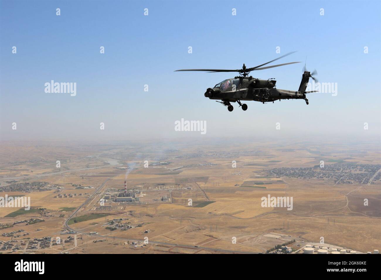 A U.S. Army AH-64 Apache attack helicopter from Task Force Wolfpack ...