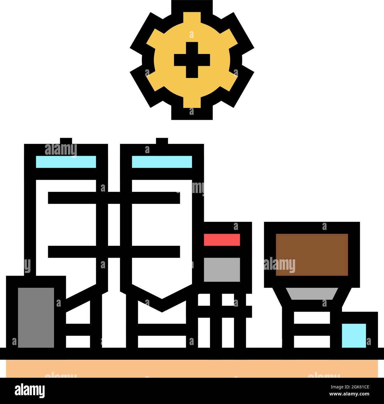 manufacture factory color icon vector illustration Stock Vector Image ...