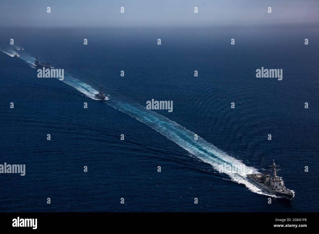 PACIFIC OCEAN (Aug. 11, 2021) Ships assigned to Carrier Strike Group ...