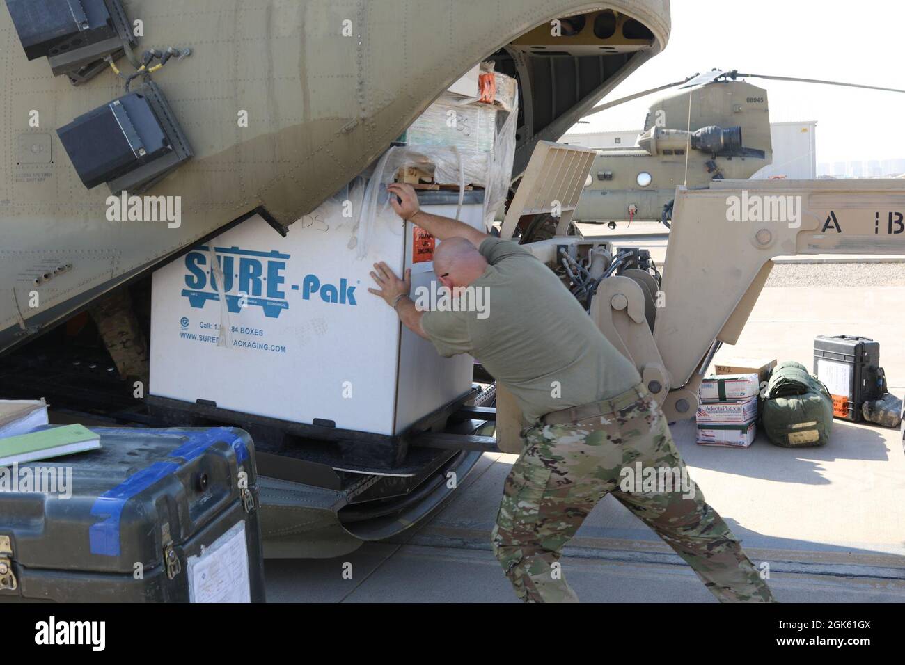 Flight engineer Sgt. Mason Lemons, with B Company, 1st Battalion, 171st ...