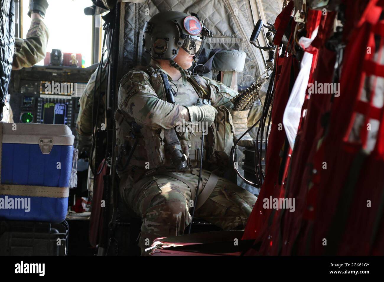 Flight engineer Sgt. Mason Lemons, with B Company, 1st Battalion, 171st ...