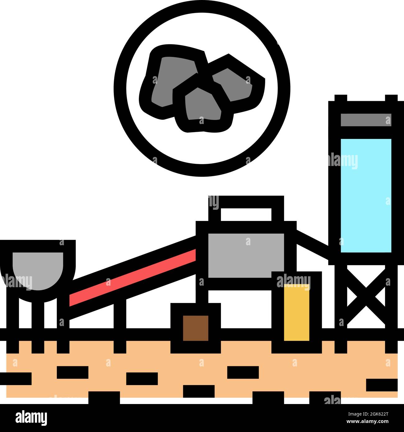 coal processing plant color icon vector illustration Stock Vector Image ...