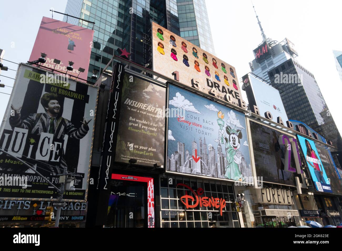 Times Square is always brightly lit with electronic billboards, New ...