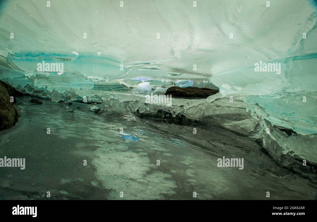 ice cave under a frozen lake Stock Photo - Alamy