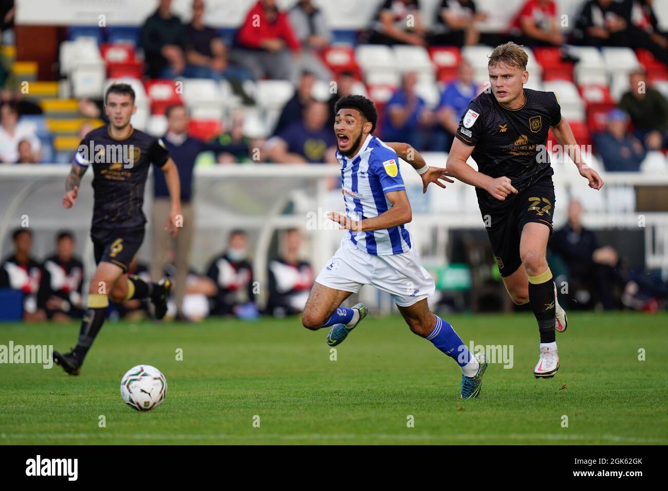 Crewe's Billy Sass-Davies brings down Hartlepool's Tyler Burey Picture ...