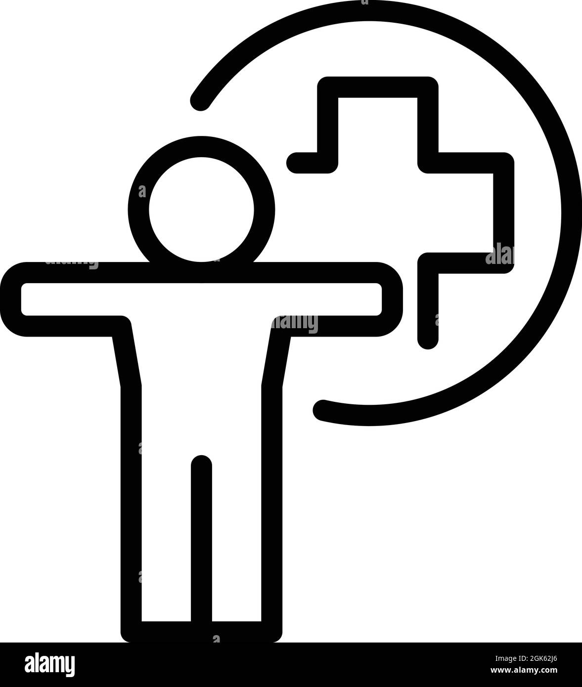 Human healthcare icon outline vector. Health treatment. Medical care ...