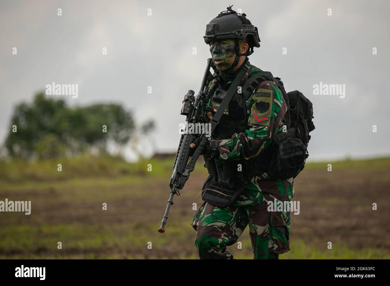 A member of the Tentara Nasional Indonesia (TNI-AD Indonesia Armed ...