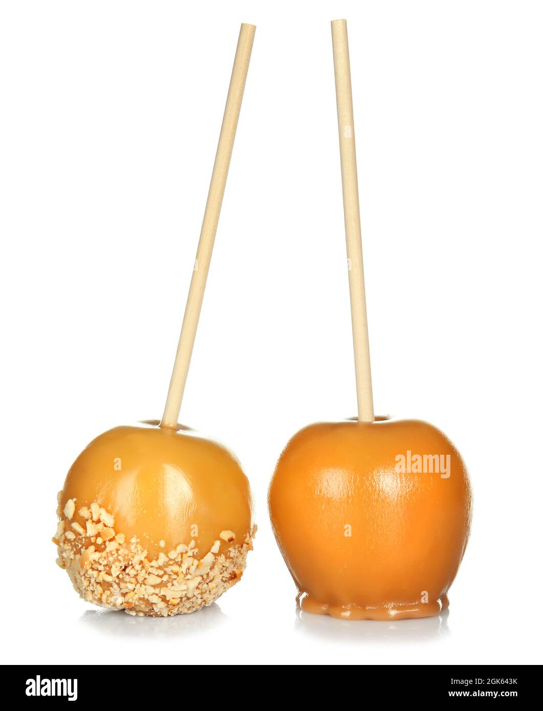 Delicious candy apples on white background Stock Photo - Alamy