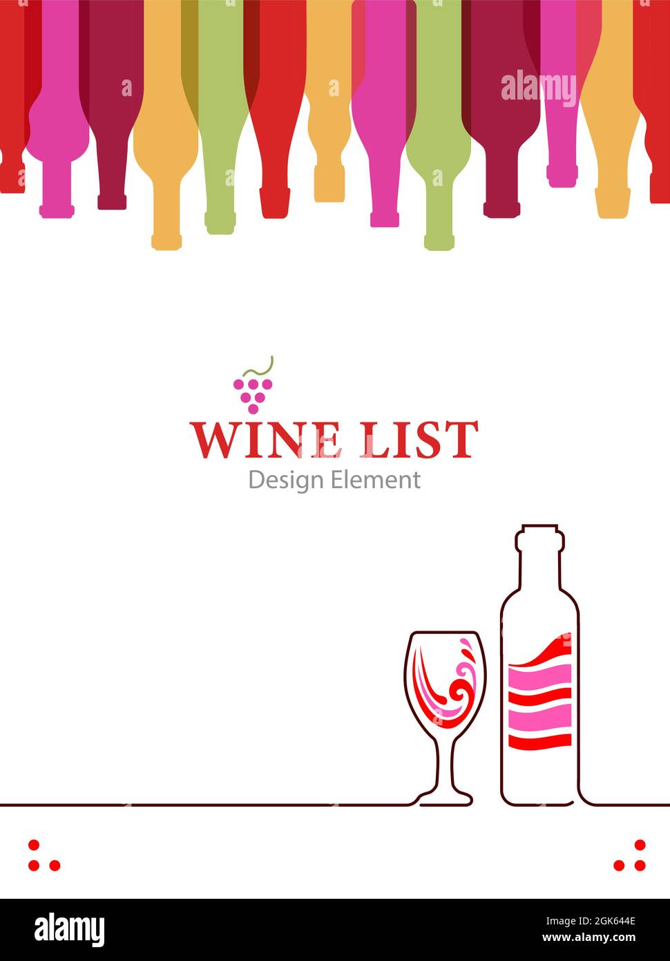 Design Wine list for Restaurant, bar or alcoholic store. Full Bottle ...