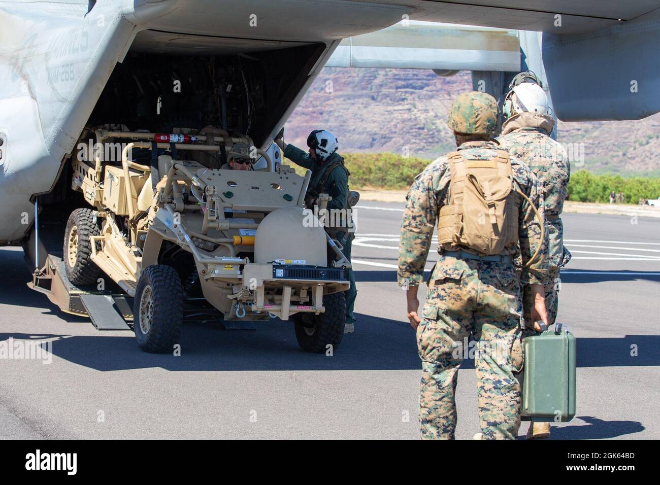 U.S. Marines with 3d Marines, 3d Marine Division, offload a Network On ...