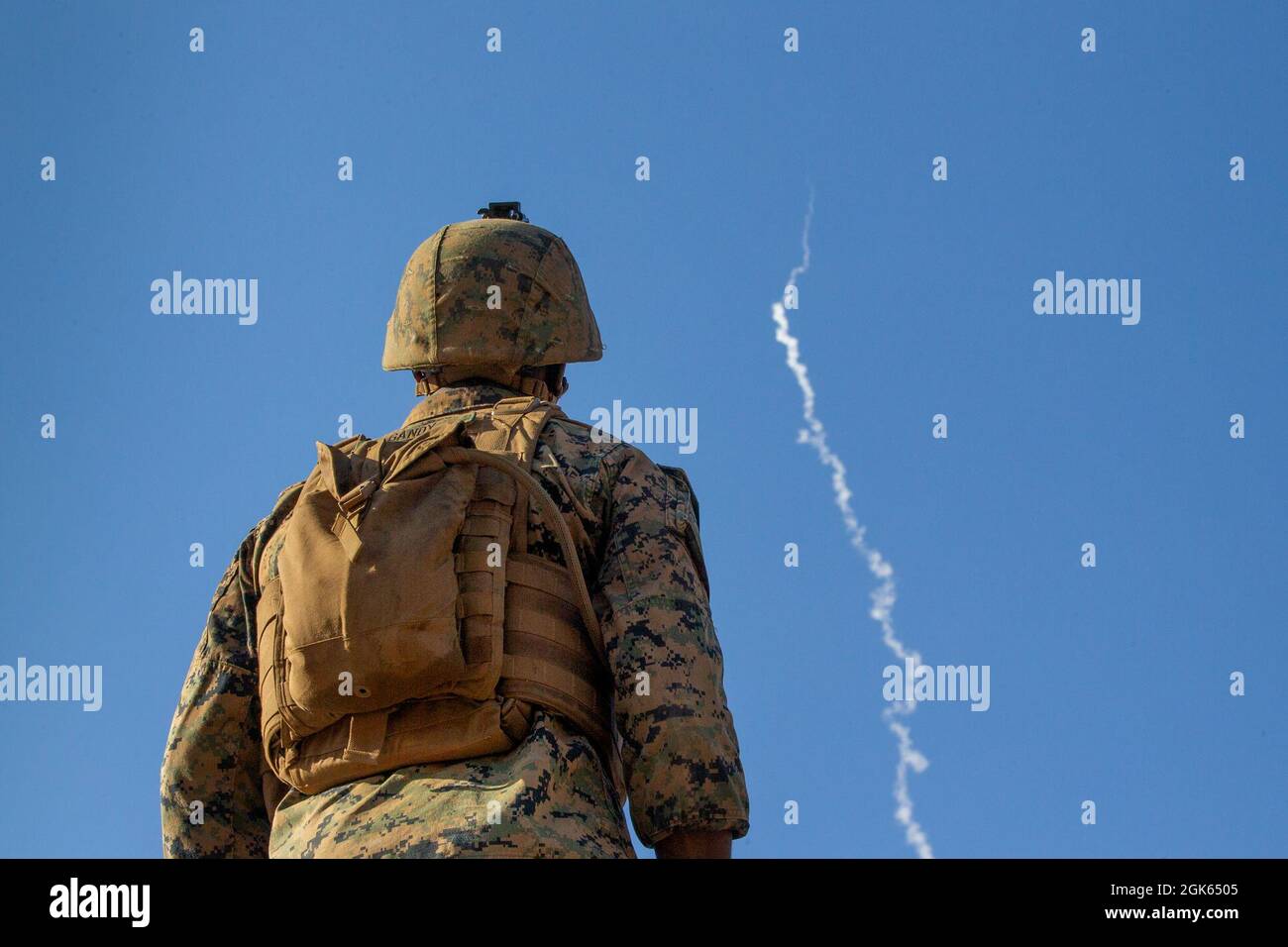 U.S. Marine Corps Lance Cpl. Dantrel Gandy, a Low Altitude Air Defense ...