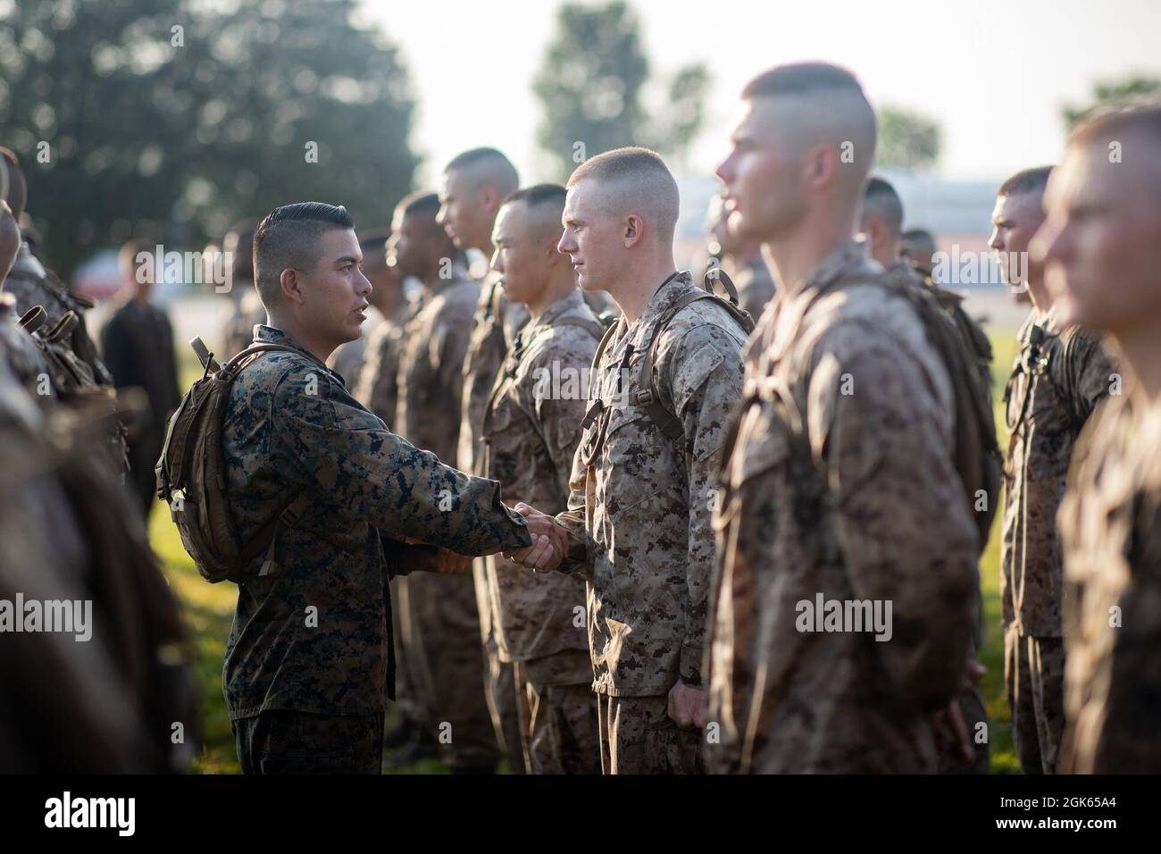 U.S. Marine Corps officer candidates with Lima Company receive their ...