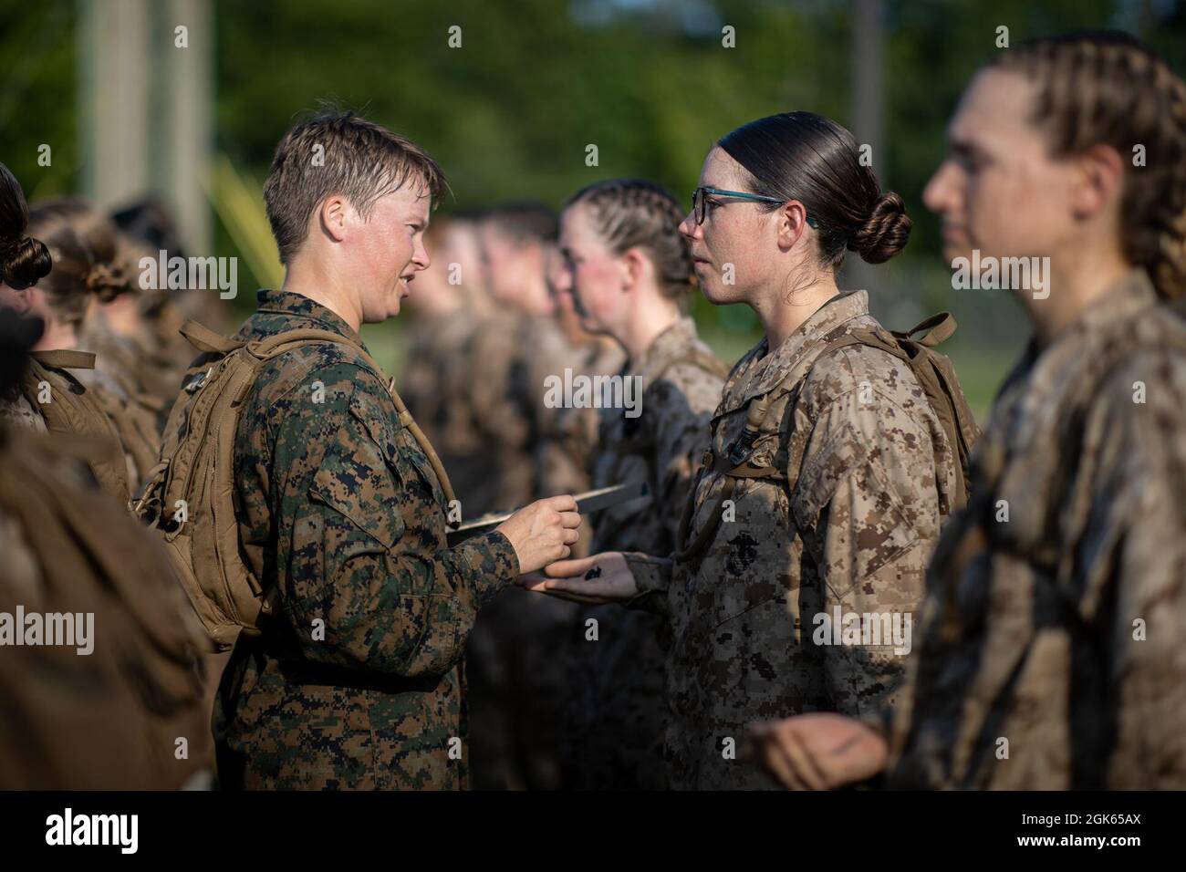 U.S. Marine Corps officer candidates with Delta Company receive their ...