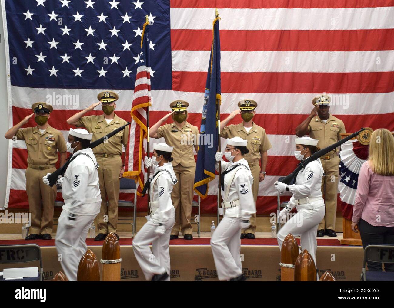210812-N-N0798-1001 - (NORFOLK, Va.) – The official party during the ...