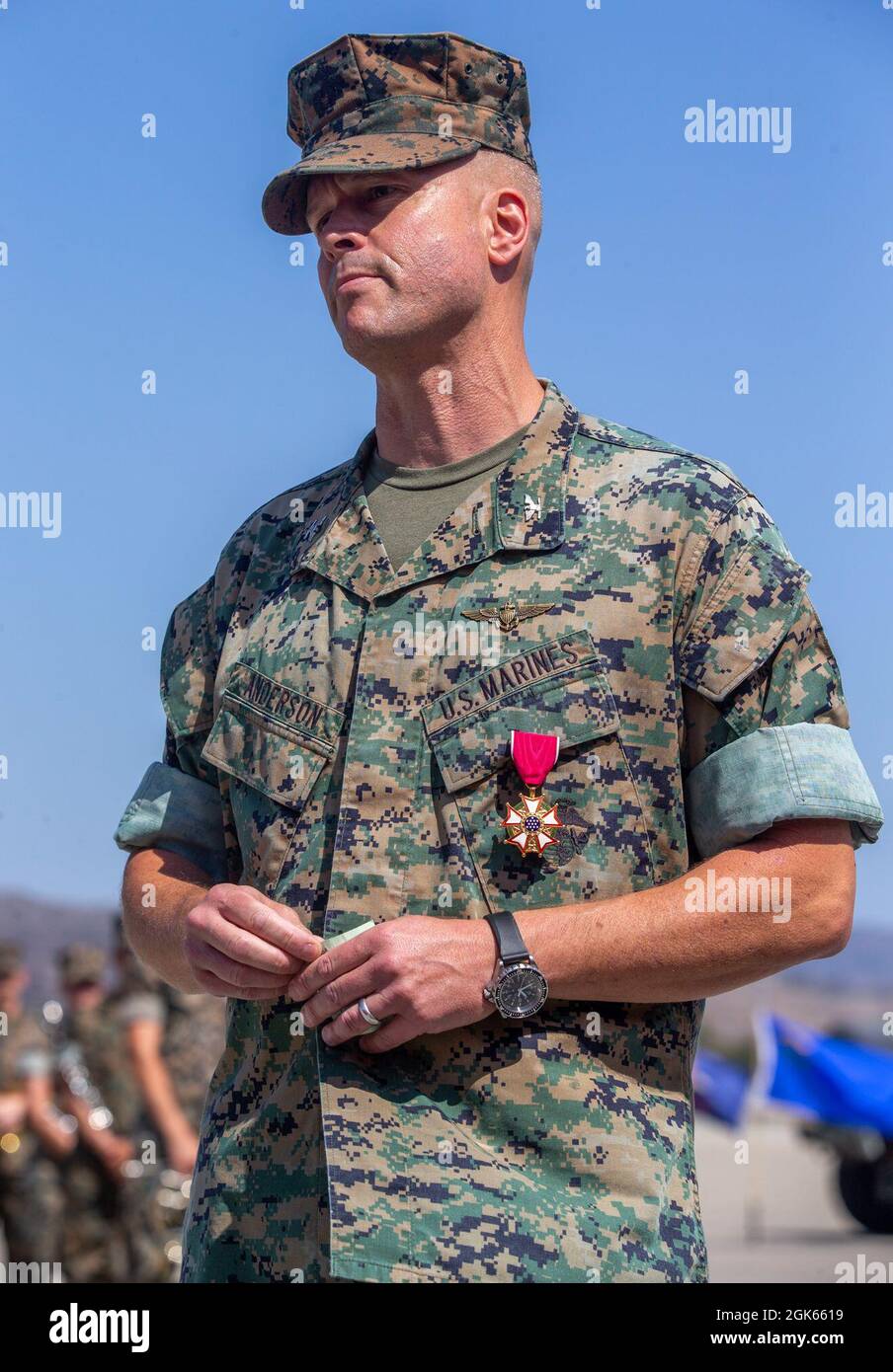 U.S. Marine Col. Richard T. Anderson, the outgoing commanding officer ...