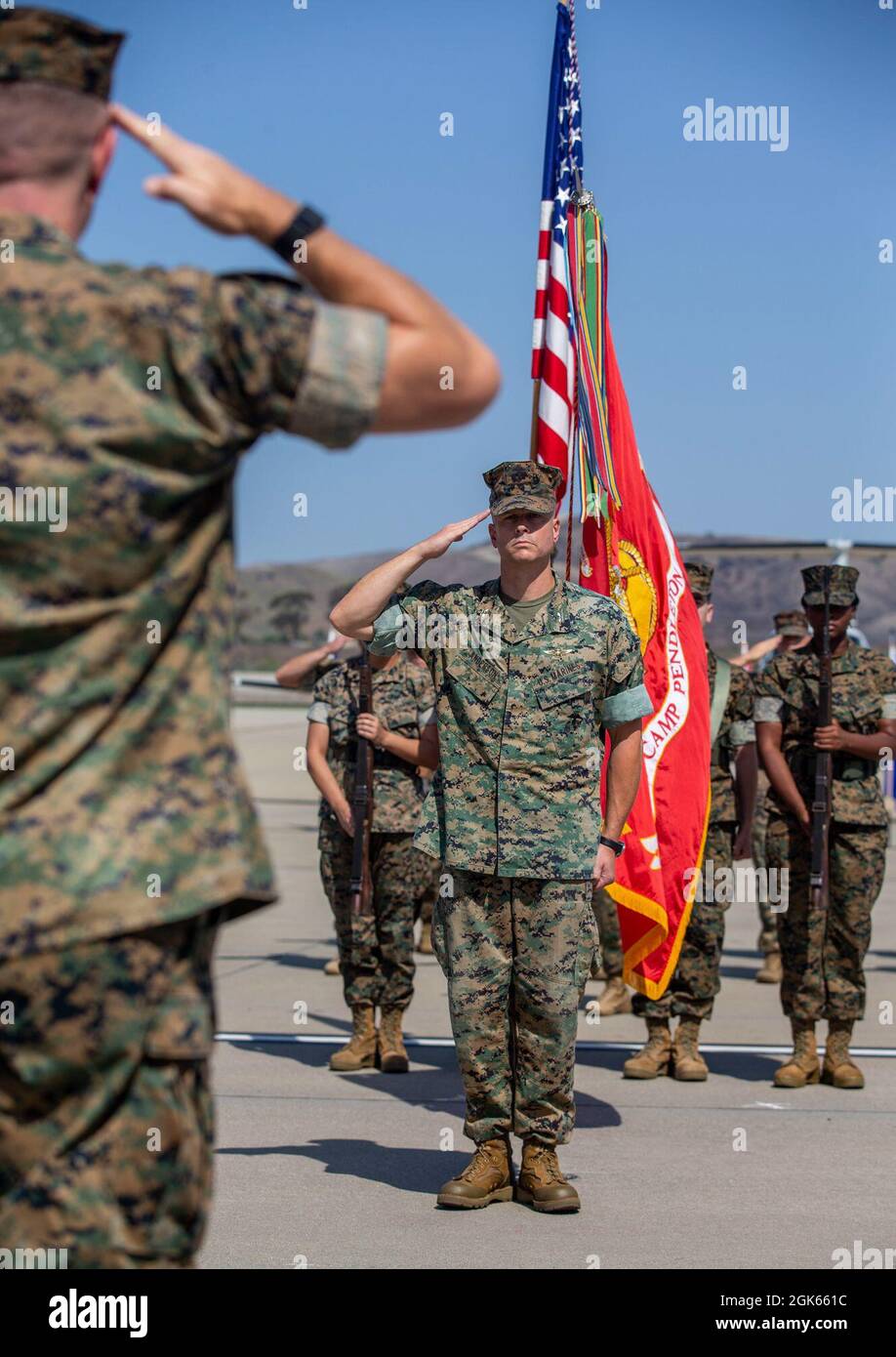 U.S. Marine Col. Richard T. Anderson, the outgoing commanding officer ...