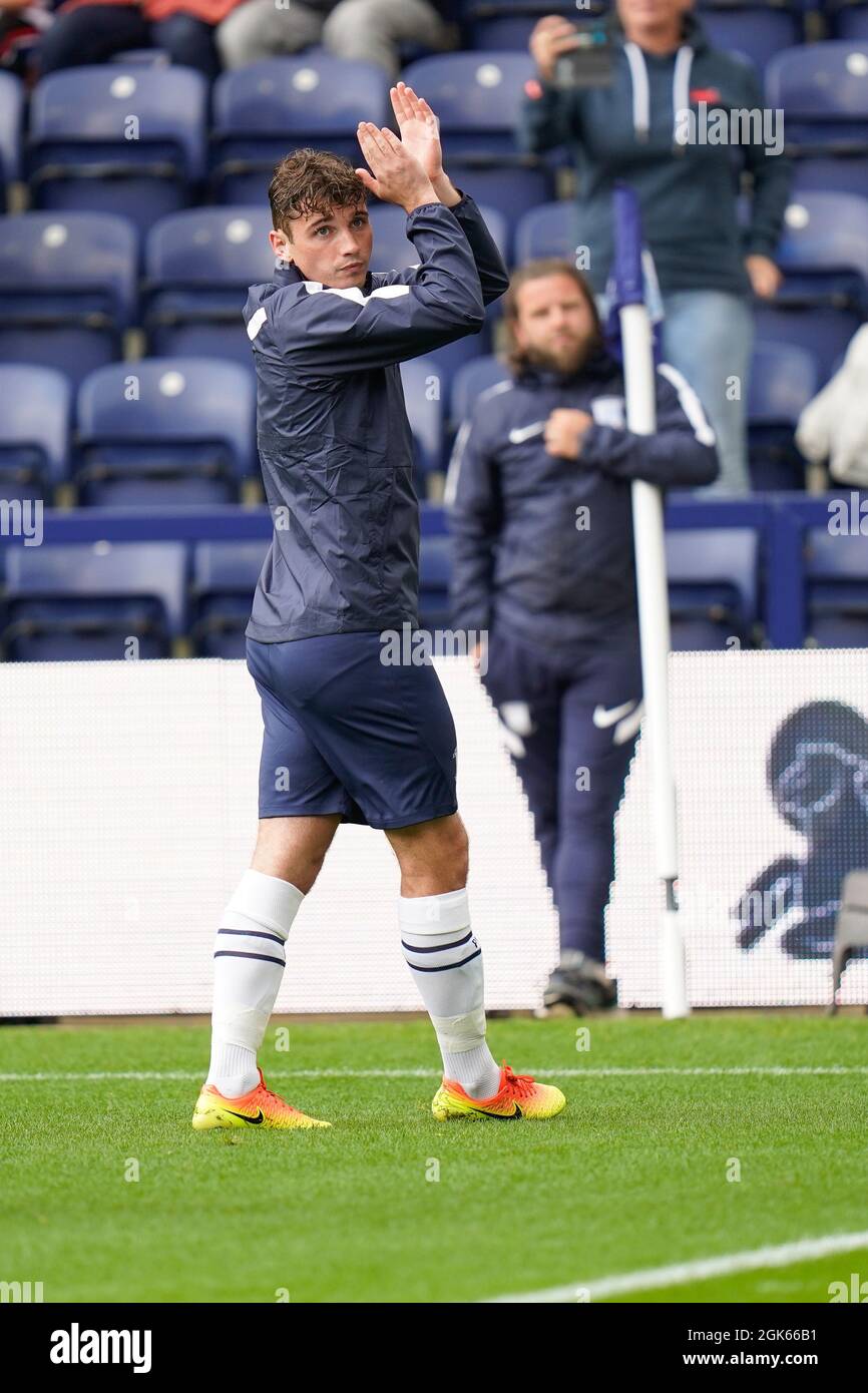 Preston's Ryan Ledson salutes the fans before the game Picture by Steve ...