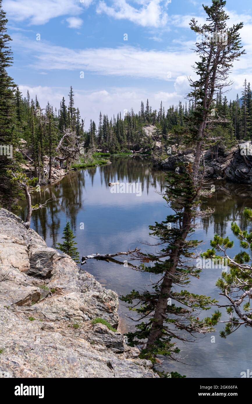 Loch Vale lake in Rocky Mountain National Park Colorado Stock Photo - Alamy