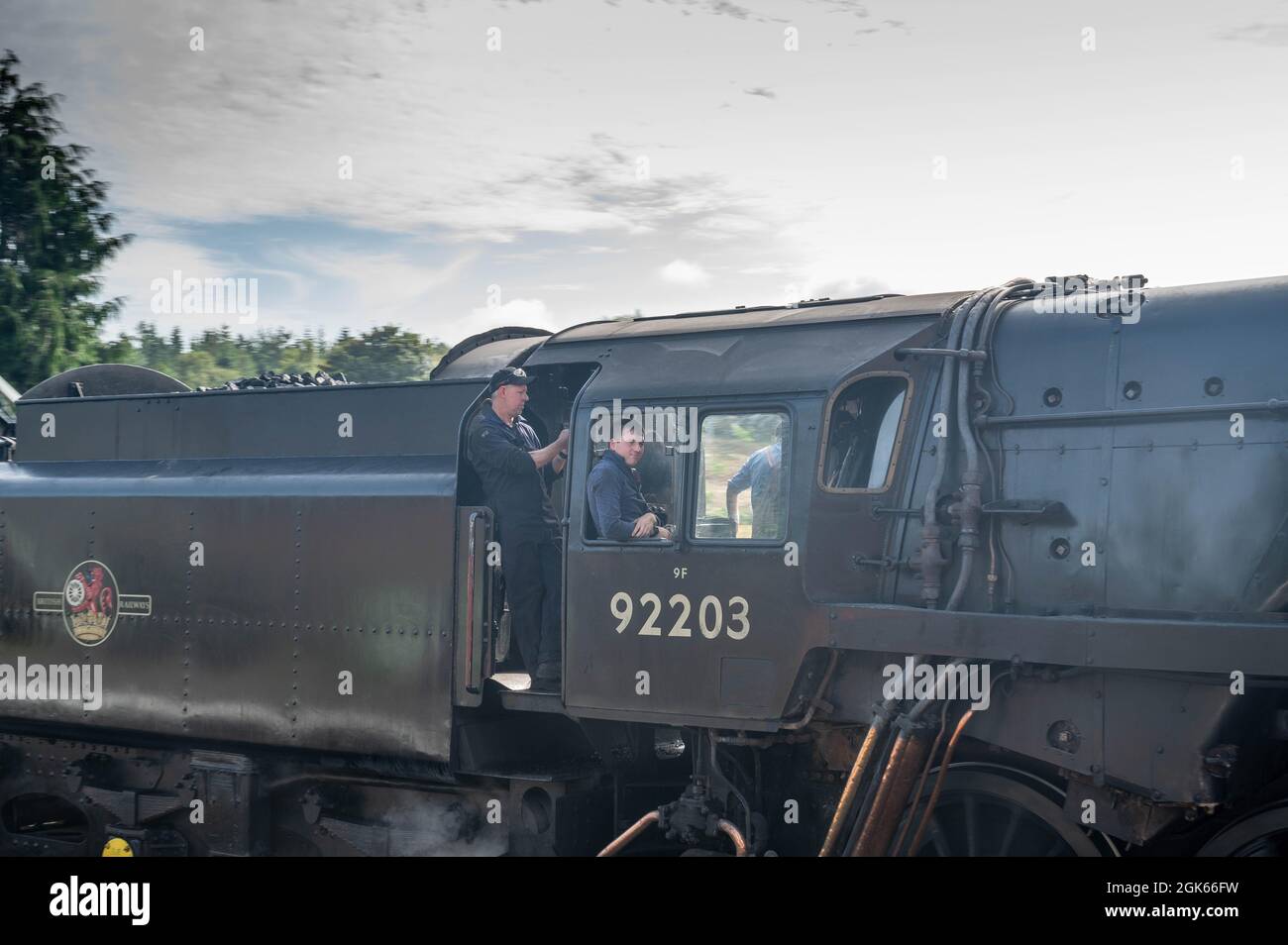 Black Prince Steam locomotive arriving at Weyborne Station Norfolk with ...