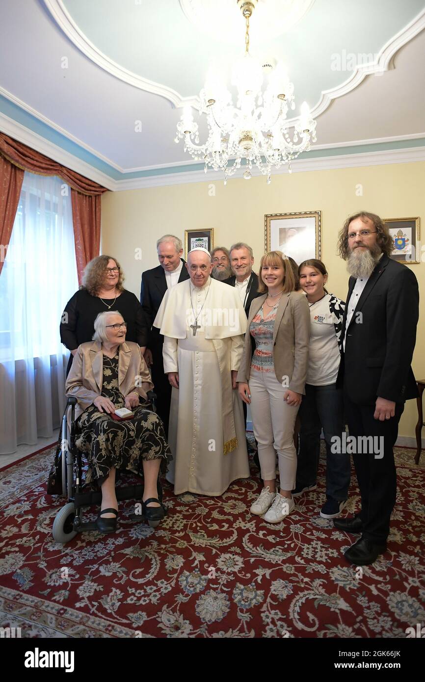 Msgr robert bezak archbishop emeritus of trnava and family hi-res stock ...