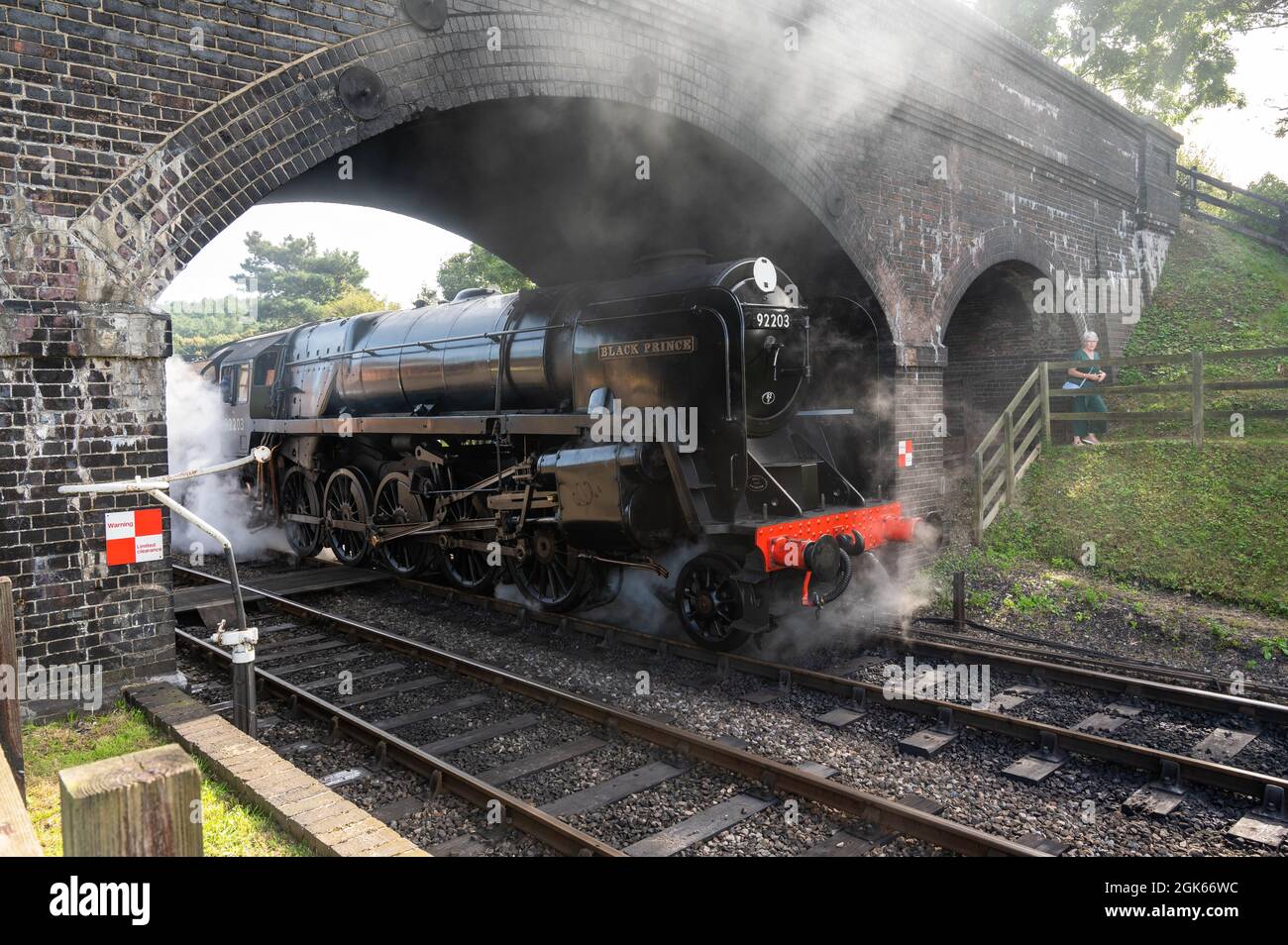 The Black Prince Steam locomotive train at Weyborne station waiting to ...
