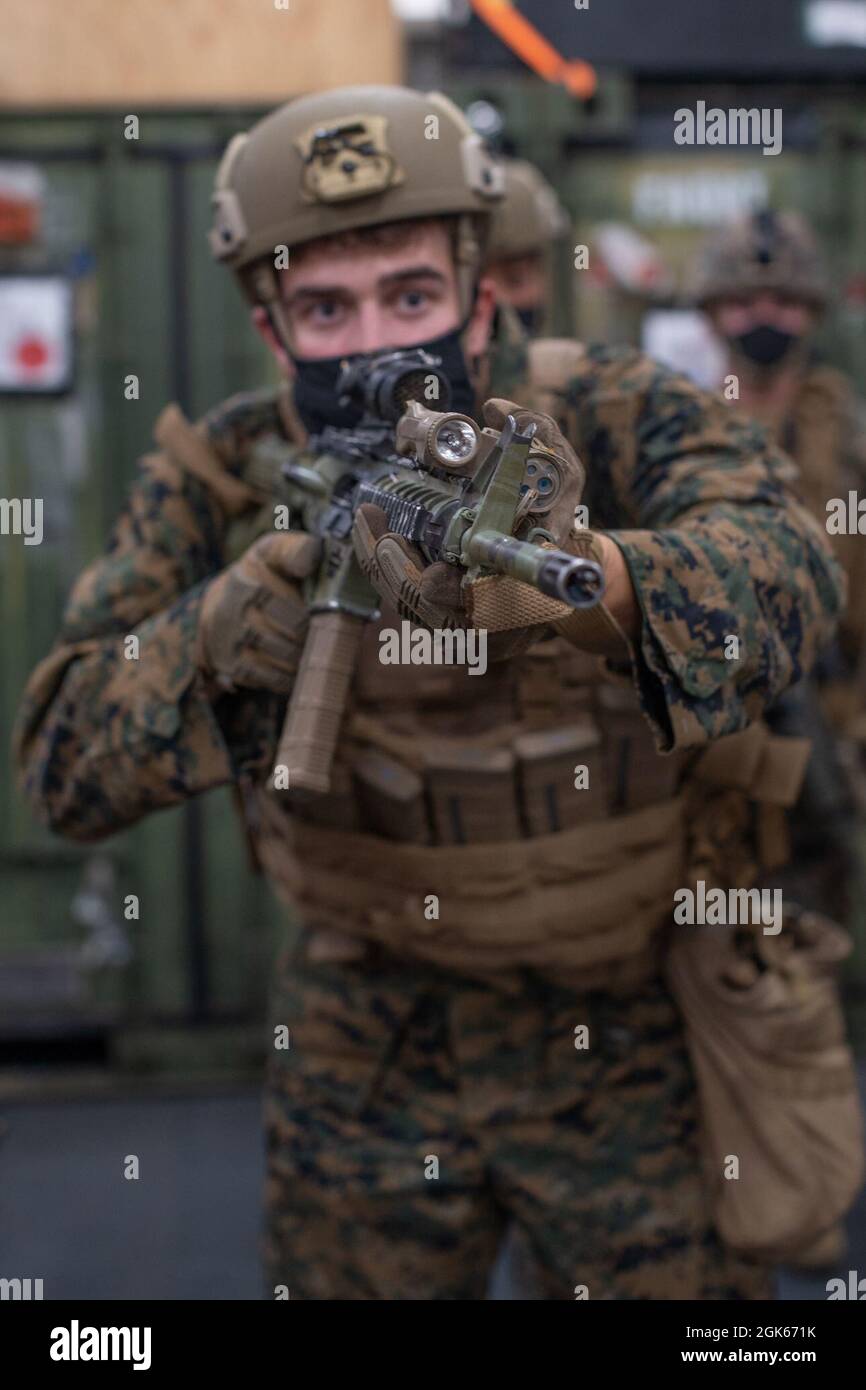 PACIFIC OCEAN (Aug. 12, 2021) U.S. Marine Corps Cpl. Joseph Cutler, a ...