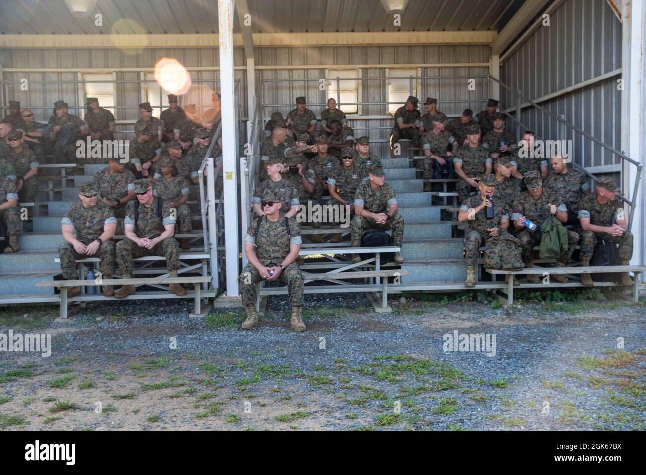 Sergeant Major of The Marine Corps Symposium attendees wait for a ...