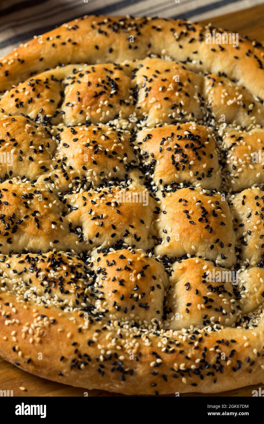 Healthy Homemade Sesame Turkish Bread Ready to Eat Stock Photo - Alamy