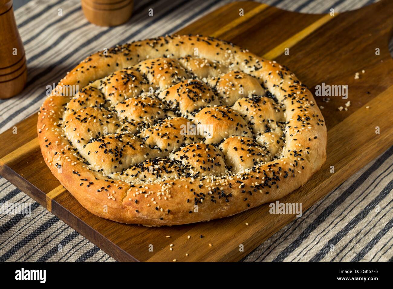 Healthy Homemade Sesame Turkish Bread Ready to Eat Stock Photo - Alamy