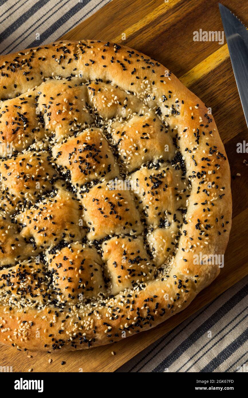 Healthy Homemade Sesame Turkish Bread Ready to Eat Stock Photo - Alamy
