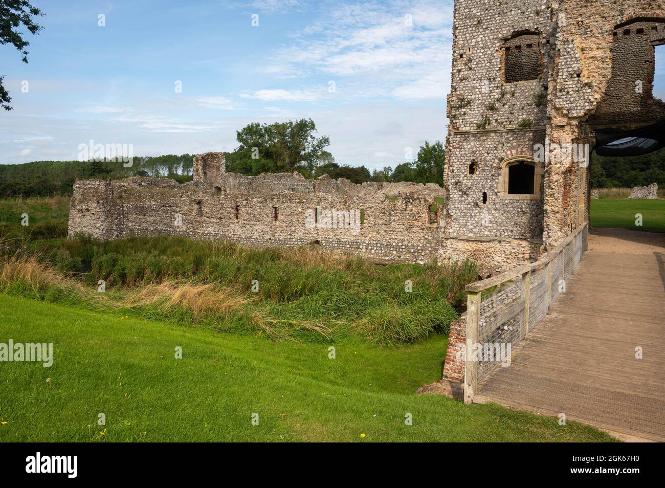 Extensive ruins of Baconsthorpe Castle,a moated and fortified 15 ...