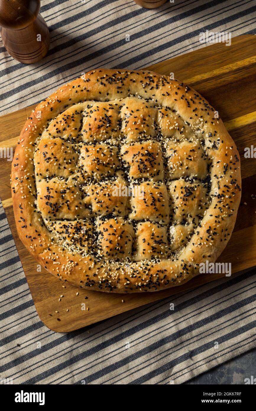 Healthy Homemade Sesame Turkish Bread Ready to Eat Stock Photo - Alamy