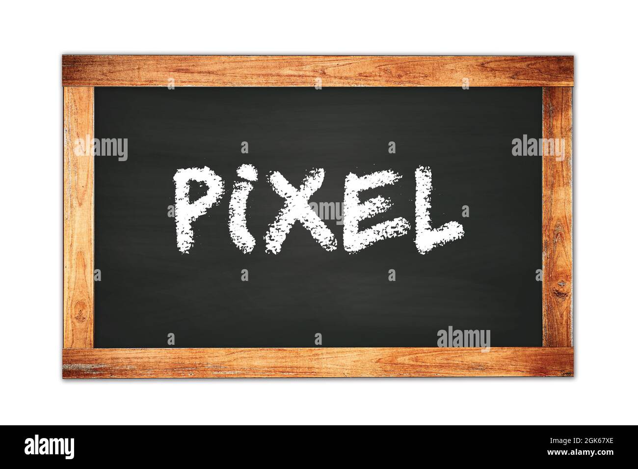 PIXEL text written on black wooden frame school blackboard Stock Photo ...