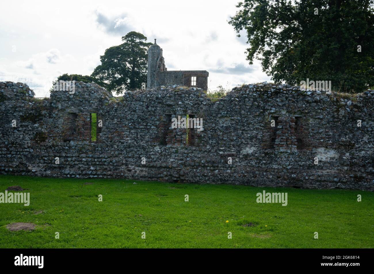 Extensive ruins of Baconsthorpe Castle,a moated and fortified 15 ...