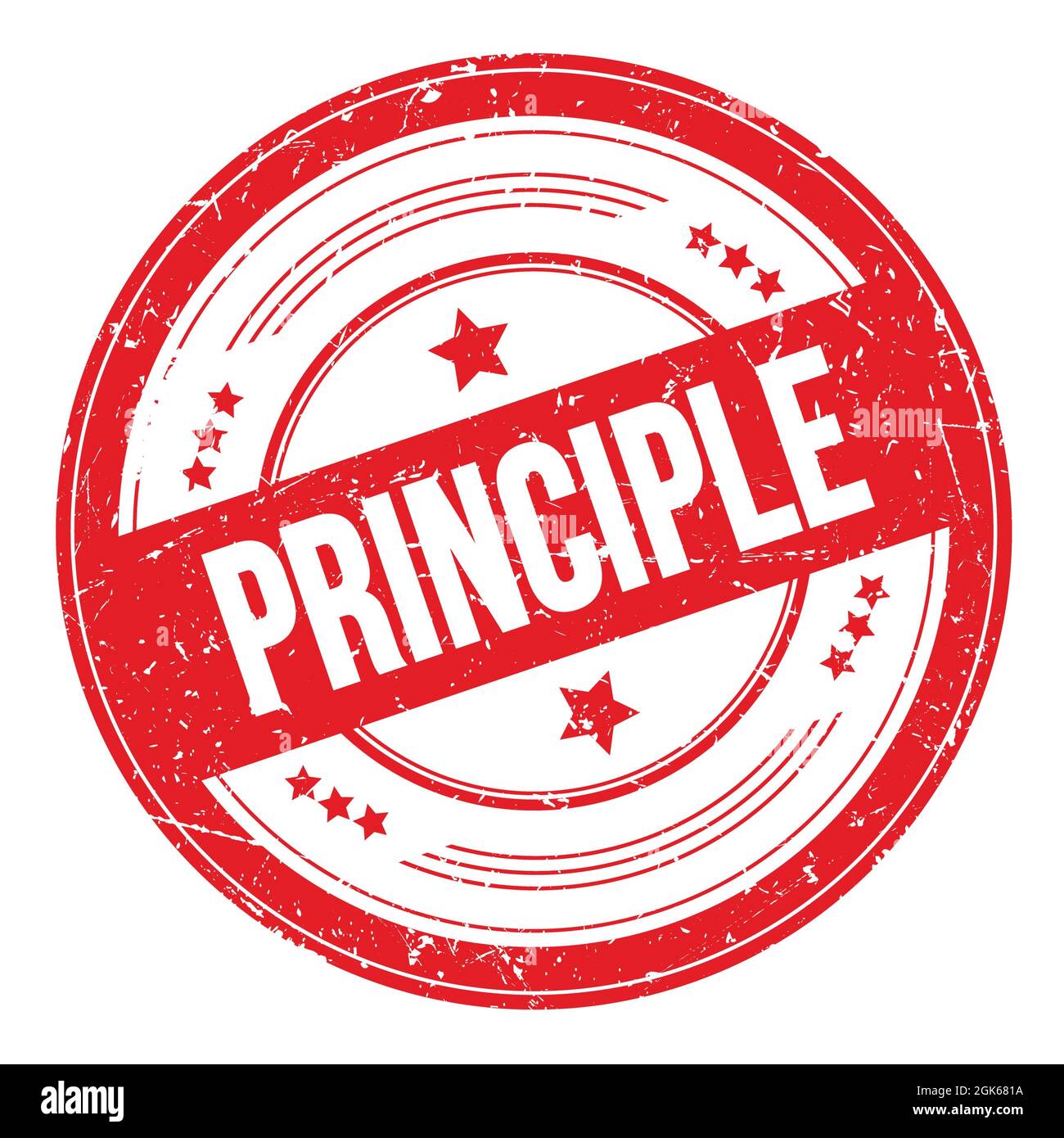 PRINCIPLE text on red round grungy texture stamp Stock Photo - Alamy