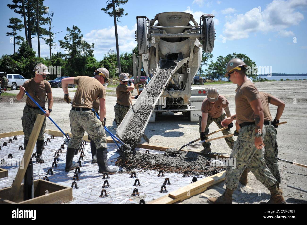 Seabees attached to Naval Mobile Construction Battalion (NMCB) 133 and ...