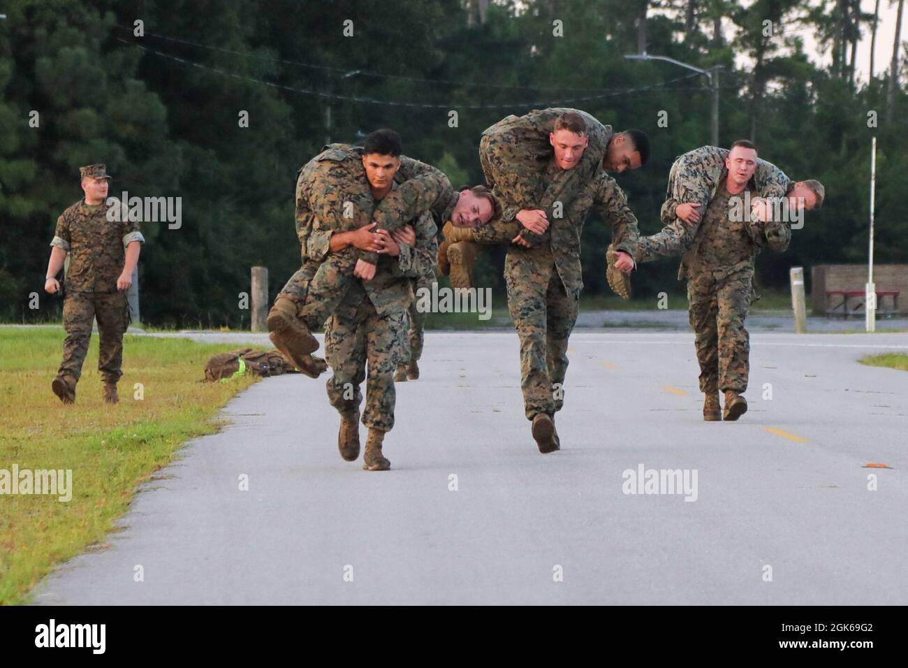 U.S. Marines with Headquarters and Support Battalion, School of ...