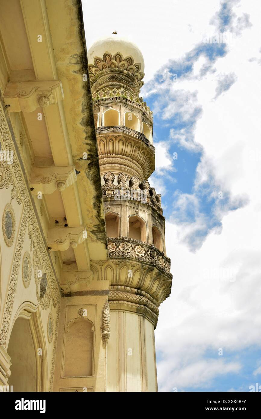 Old Islamic Architectural art of Minaret at old Ruined Mosque Masjid ...