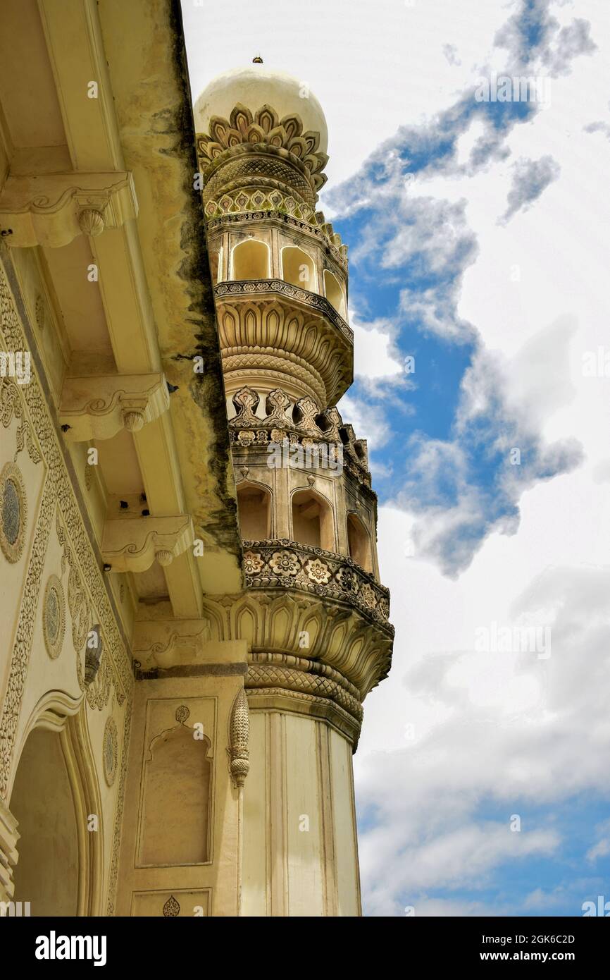 Old Islamic Architectural art of Minaret at old Ruined Mosque Masjid ...